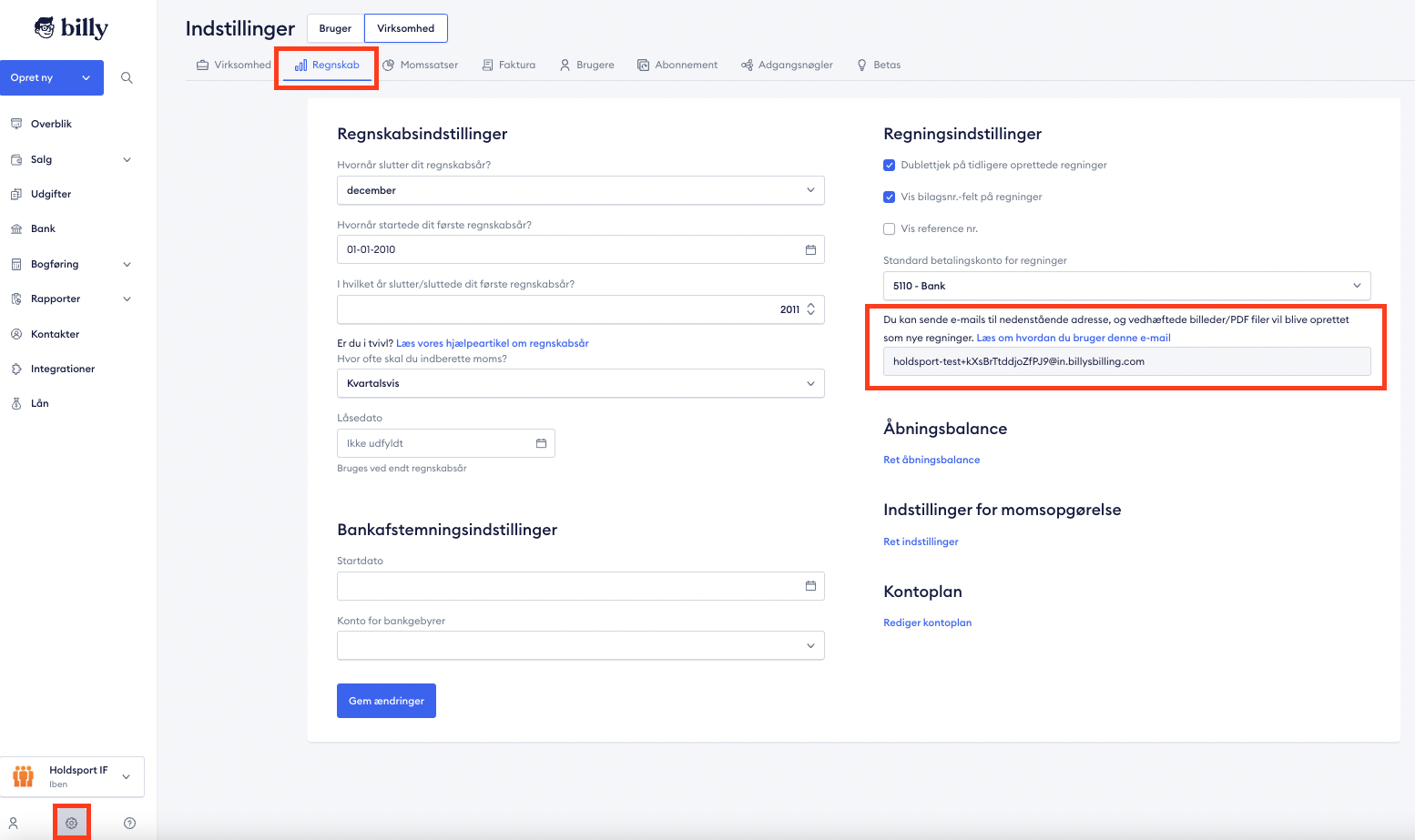 Holdsport - Hvordan uploader jeg bilag til Billy